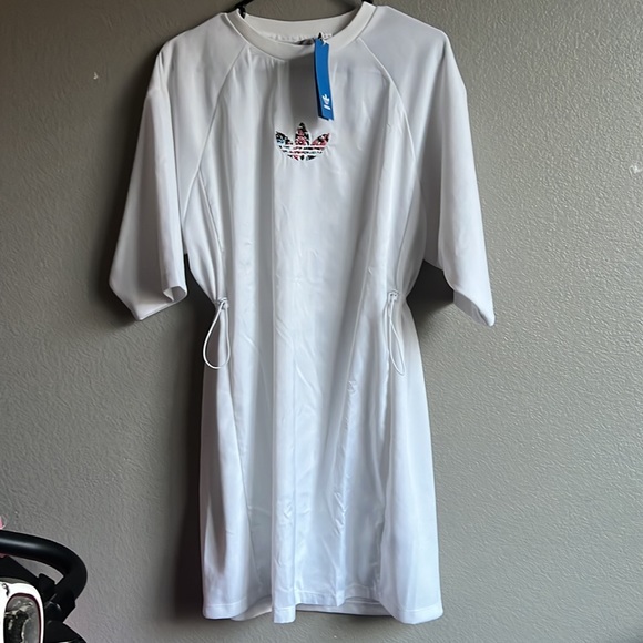 adidas Originals | Dresses | Adidas Originals White Logo String Tee ...